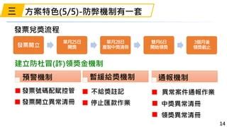 行政院會簡報財政部統一發票兌獎 多元服務措施實施成效 PPT