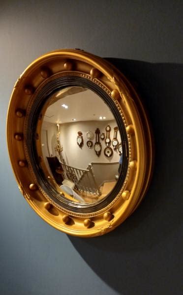 Edwardian Timber Gilt Convex Wall Mirror Sturmans Antiques