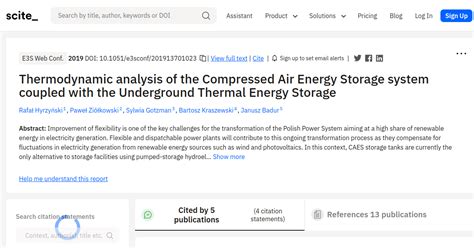 Thermodynamic Analysis Of The Compressed Air Energy Storage System Coupled With The Underground