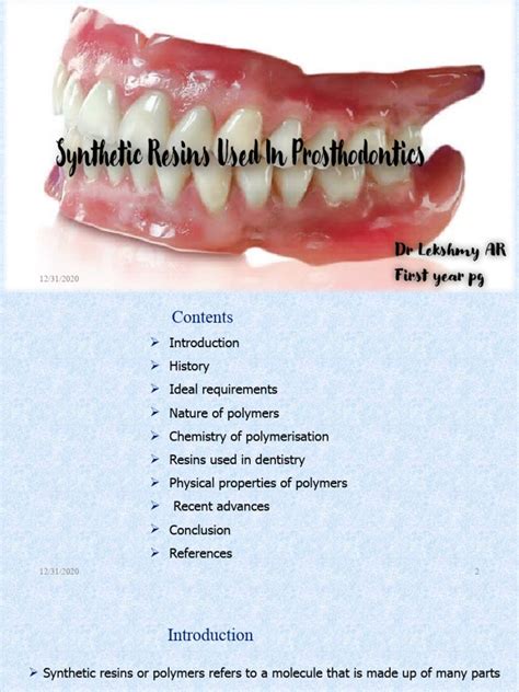 Synthetic Resins In Dentistry Pdf Polymerization Polymethyl