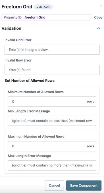 Freeform Grid Component