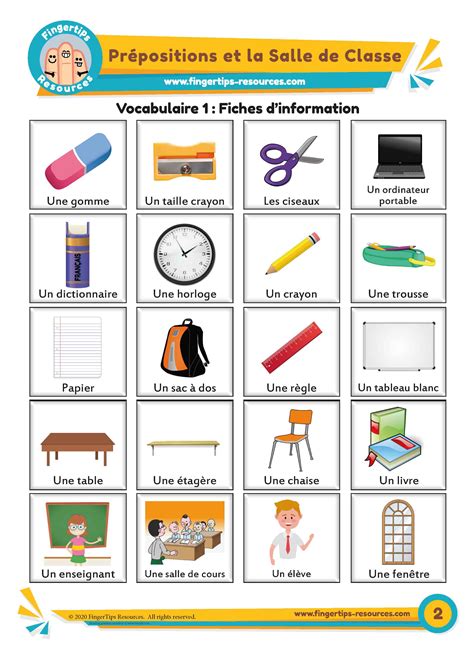 French Classroom Dans La Classe School Vocabulary Act