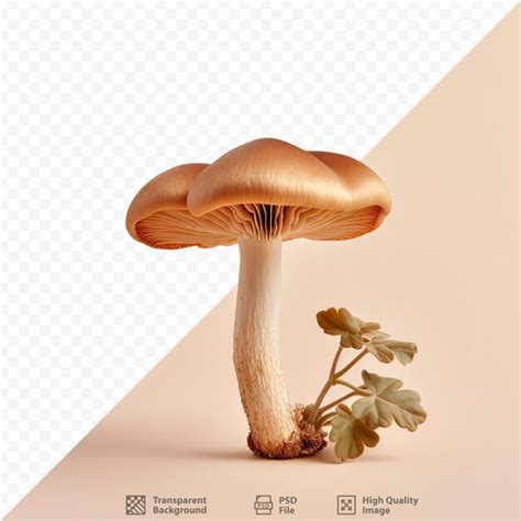 Se Muestra Un Hongo Sobre Un Fondo Blanco Con Una Imagen De Una Planta
