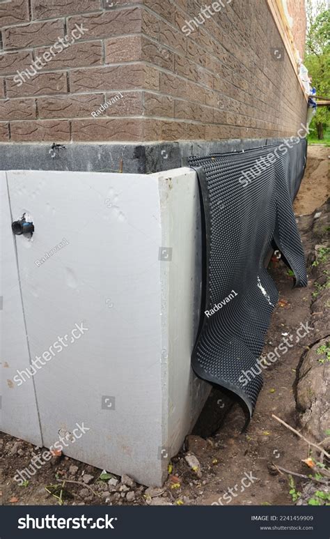 Foundation Basement Waterproofing Damp Proofing Installation Stock