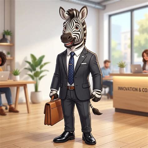 Cheerful Business Zebra A Friendly Professional Ai Art Generator