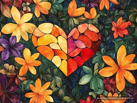 Ai创作图手绘童话花瓣无框画 心形背景创意花瓣底纹 系列插画之love Love插画 五彩树叶背景实拍 梦幻油画枫叶图案 爱心图案花型梦幻背景