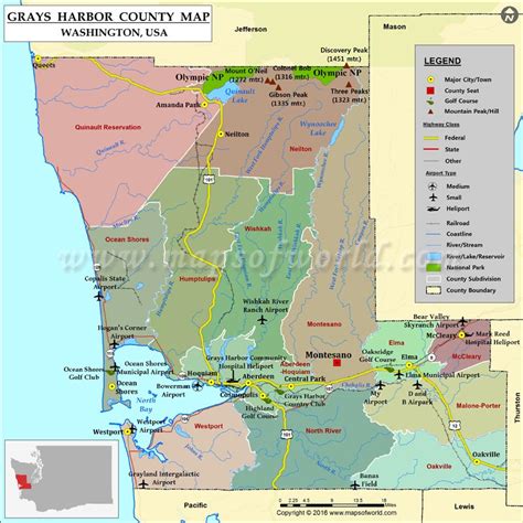 Grays Harbor County Map Wa Mapsofworld