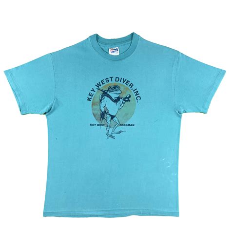 90s Key West Diver Inc Scuba Frog Tee L Plum Garments
