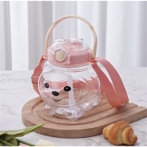 High Value Double Drink Summer Cute Big Belly Water Bottle 1000ml