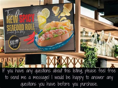 Tv Menu Board Static Template Digital Menu Board Template Food Menu Screen Restaurant Tv Menu