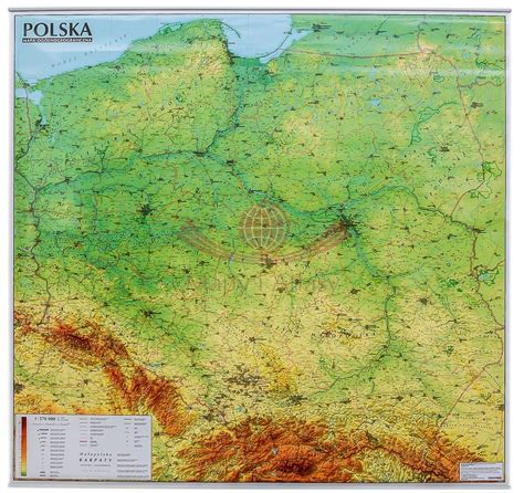 Polska Mapa Ścienna Fizyczna Expressmap