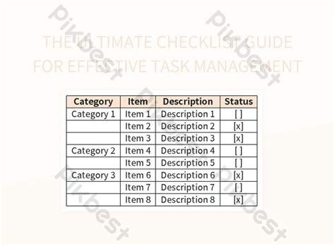 The Ultimate Checklist Guide For Effective Task Management Excel Template Free Download Pikbest