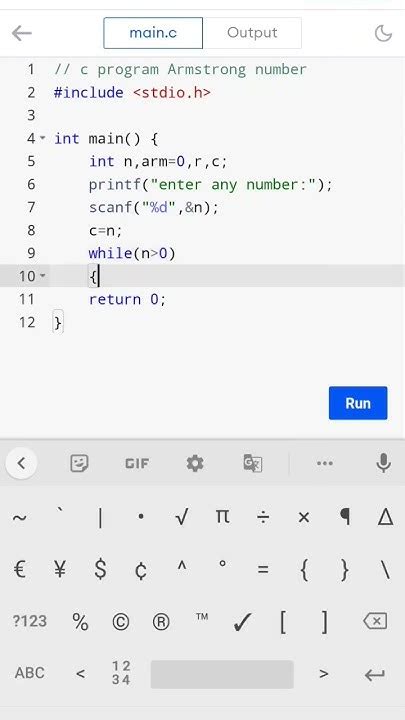 C Program Armstrong Number Cprogramming Codingguru Youtubeshorts😎 Youtube