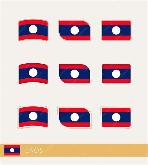 Premium Vector Vector Flags Of Laos Collection Of Laos Flags