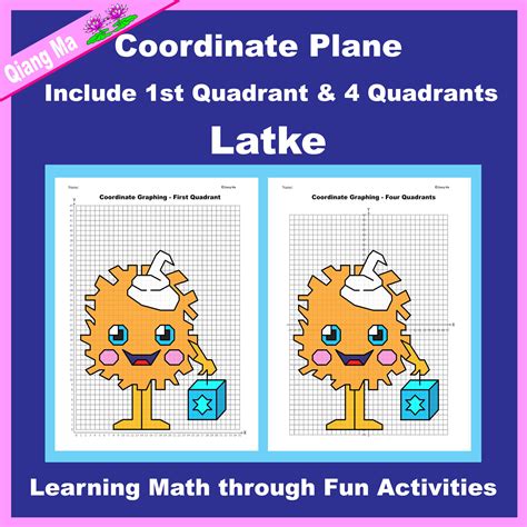 Hanukkah Coordinate Plane Graphing Picture Latke Classful