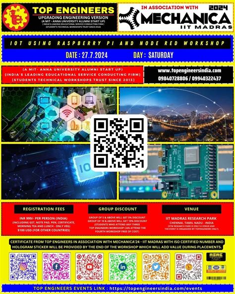 IOT USING RASPBERRY PI AND NODE RED WORKSHOP IIT Madras Research Park