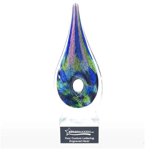 Multi Colored Tear Drop Art Glass Award Awardmakers