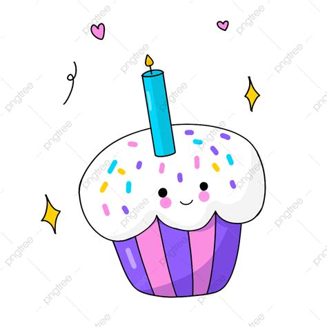 다채로운 종이 컵 케이크 만화 일러스트 생일 클립 아트 선물 색깔 손으로 그린 Png 일러스트 및 Psd 이미지 무료 다운로드 Pngtree