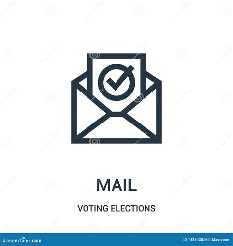 Mail Icon Vector From Voting Elections Collection Thin Line Mail