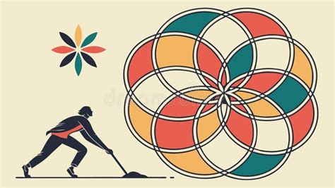 Man Pushing Abstract Geometric Shape Motivation Vector Design Generative Ai Stock Vector