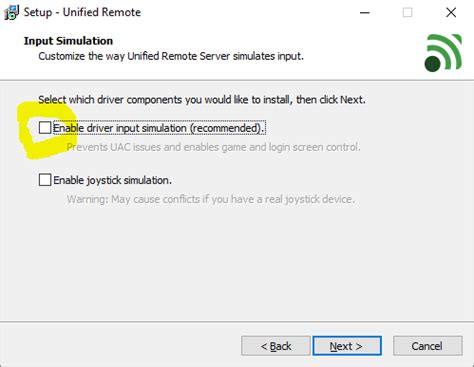 Installing Unified Remote Server Without The Driver Unified Remote Help