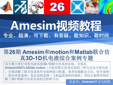 第26期 Amesim和motion和matlab联合仿真3d 1d机电液综合案例虎窝淘