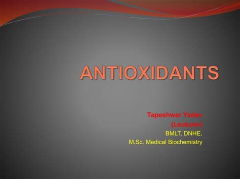 Antioxidant Pptx Chemistry Science