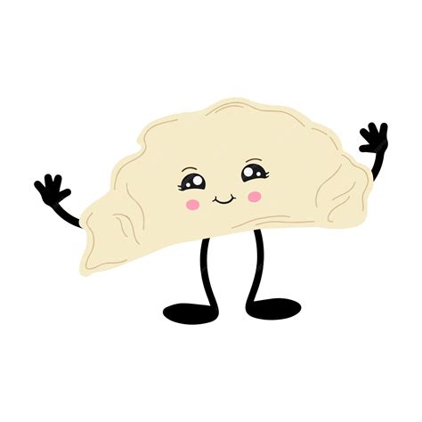 Premium Vector Cute Dumpling In The Style Of Kawaii Vector Illustration Of Asian Cuisine