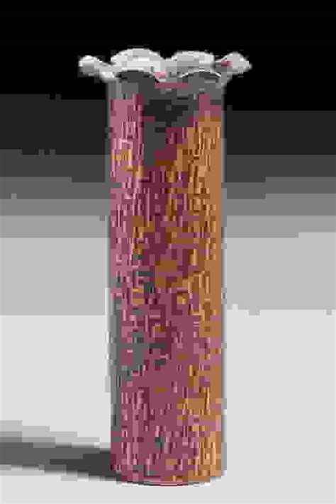 empire copper new york hammered copper flared cylinder vase c1920s