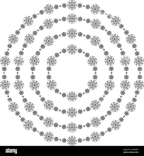 Snowflake Circle Frames Set Winter Snowflake Round Border Collection Stock Vector Image And Art