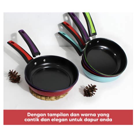 Jual Panci Induksi Teflon Frypan Enamel Panci Penggoreng Warna Wajan Satuan Tumis Ukuran 18 CM