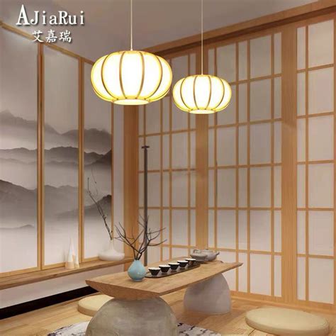 日式单头寿司料理店餐厅禅意茶室吧台原木小吊灯民宿床头竹编灯具虎窝淘
