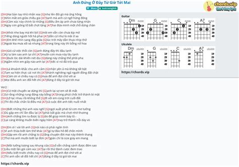 Chord Anh Đứng Ở Đây Từ Giờ Tới Mai Tab Song Lyric Sheet Guitar