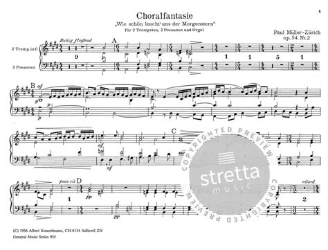 Wie schön leuchtet der Morgenstern op 54 2 von Paul Müller Zürich et al im Stretta Noten