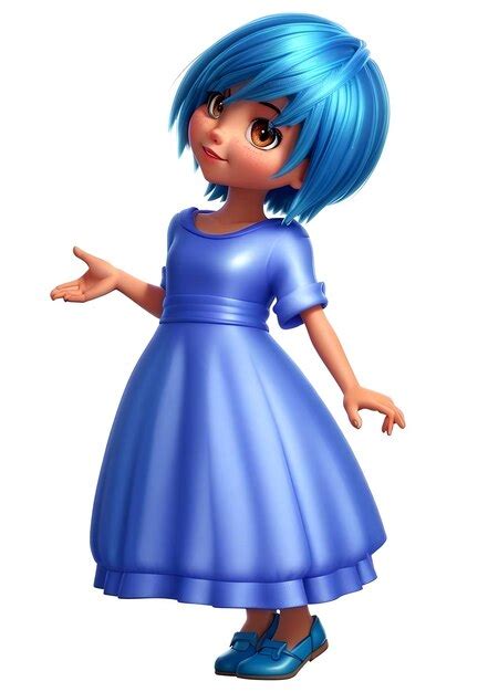 Premium Vector Beautiful Girl Wearing A Blue Dress And Blue Stockings