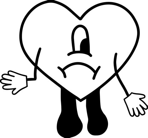 Bad Bunny Black And White Heart Logo Wandakreates