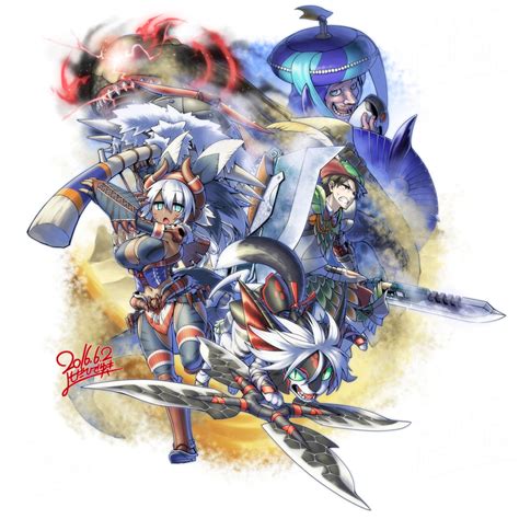 Monster Hunter Nibelsnarf And Nyanta Monster Hunter Drawn By