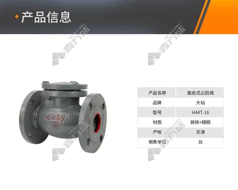 大站 铸铁旋启式止回阀 H44t 16 Dn40 Pn16 单位台 融创集采商城