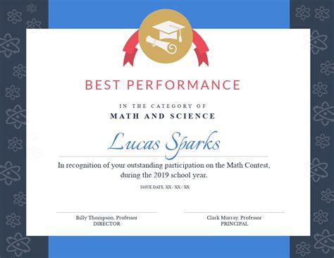 Math Contest Certificate Template Visme For Math Certificate Template