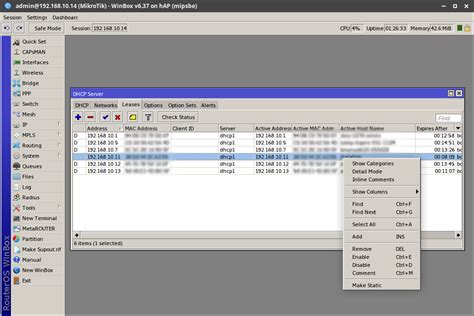 membuat fixed static lease dhcp server di mikrotik fajar ru s note