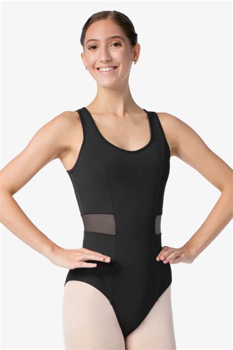 Experience Dance So Danca Enya Tank Leotard With Side Mesh Inserts