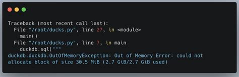 DuckDB Out Of Memory Has It Been Fixed Confessions Of A Data Guy