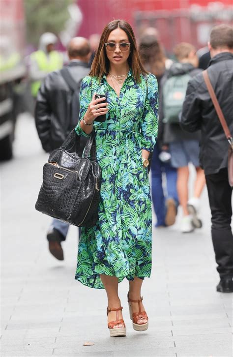 Myleene Klass In A Floral Green Dress At Smooth Radio In London