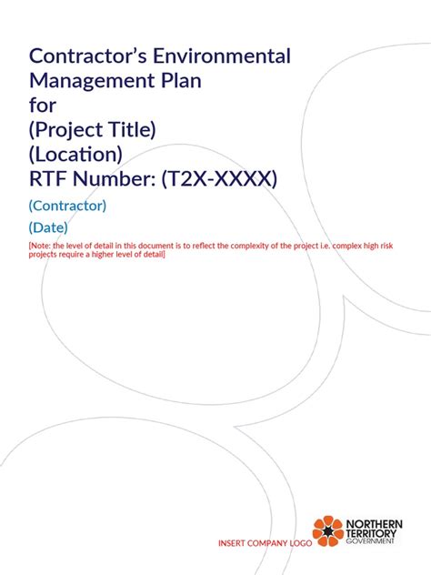 Contractors Environment Management Plan Template Pdf