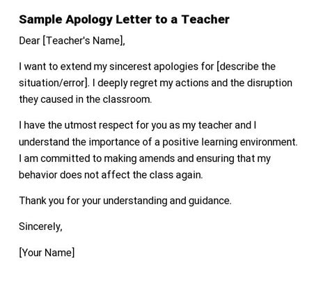 Apology Letter