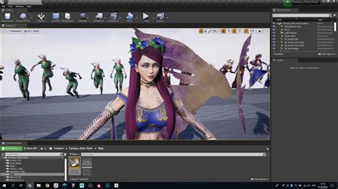 在角色创建的fantasy Girls Pack 虚幻引擎商城