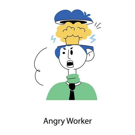 Trendy Angry Worker 36447240 Vector Art At Vecteezy