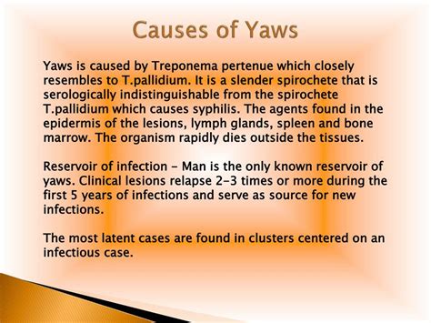 Ppt Yaws Causes Symptoms Daignosis Prevention And Treatment