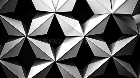 Geometric Pattern With Triangular Shapes In Black And White Design Stock Illustration