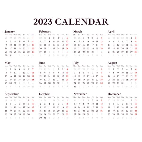 블랙 심플 2023 캘린더 2023년 달력 달력 2023 2023년 달력 새로운 Png 일러스트 및 벡터 에 대한 무료